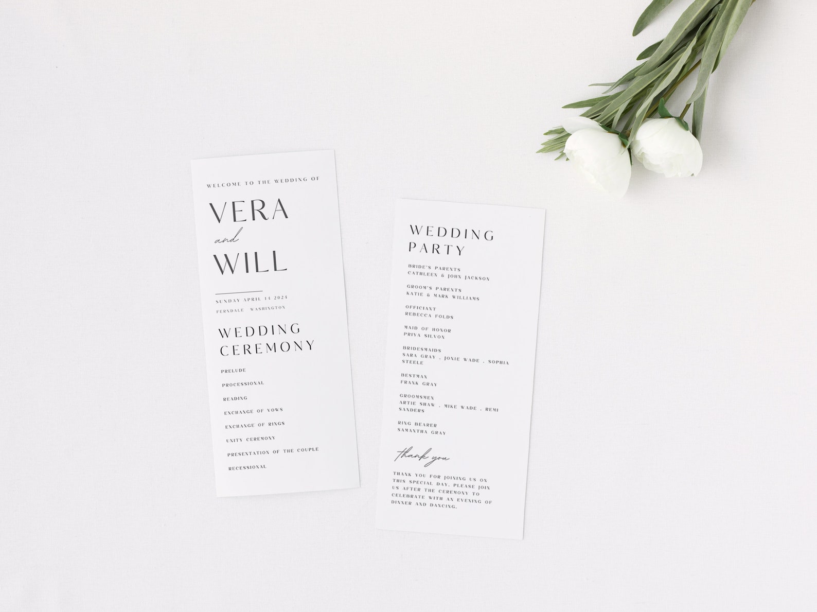 Wedding Program Template Download, Modern Wedding Reception Program ...