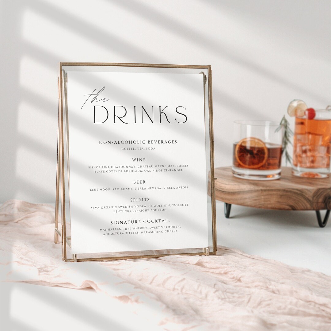 Bar Menü Vorlage Bar Menü Vorlage Bar Menü Zeichen - Etsy.de