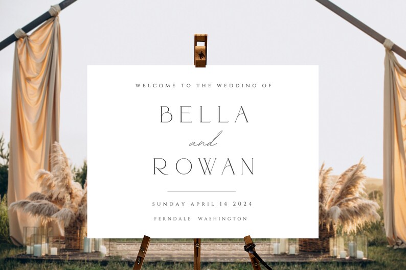Wedding Welcome Sign Template, DIY Welcome Sign, Modern Editable ...