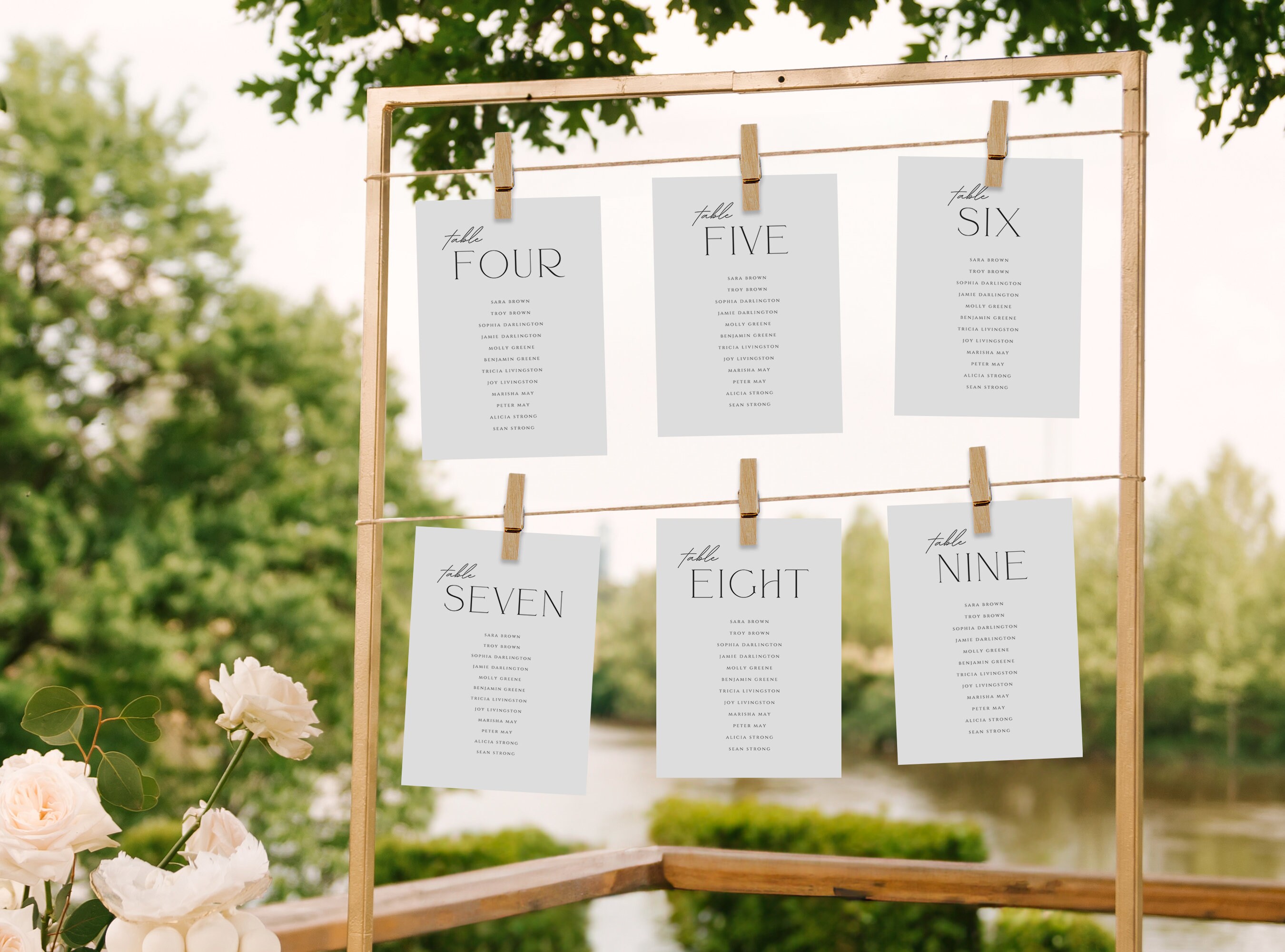 Seating Chart Table Card Template Modern Elegant DIY Digital Editable ...