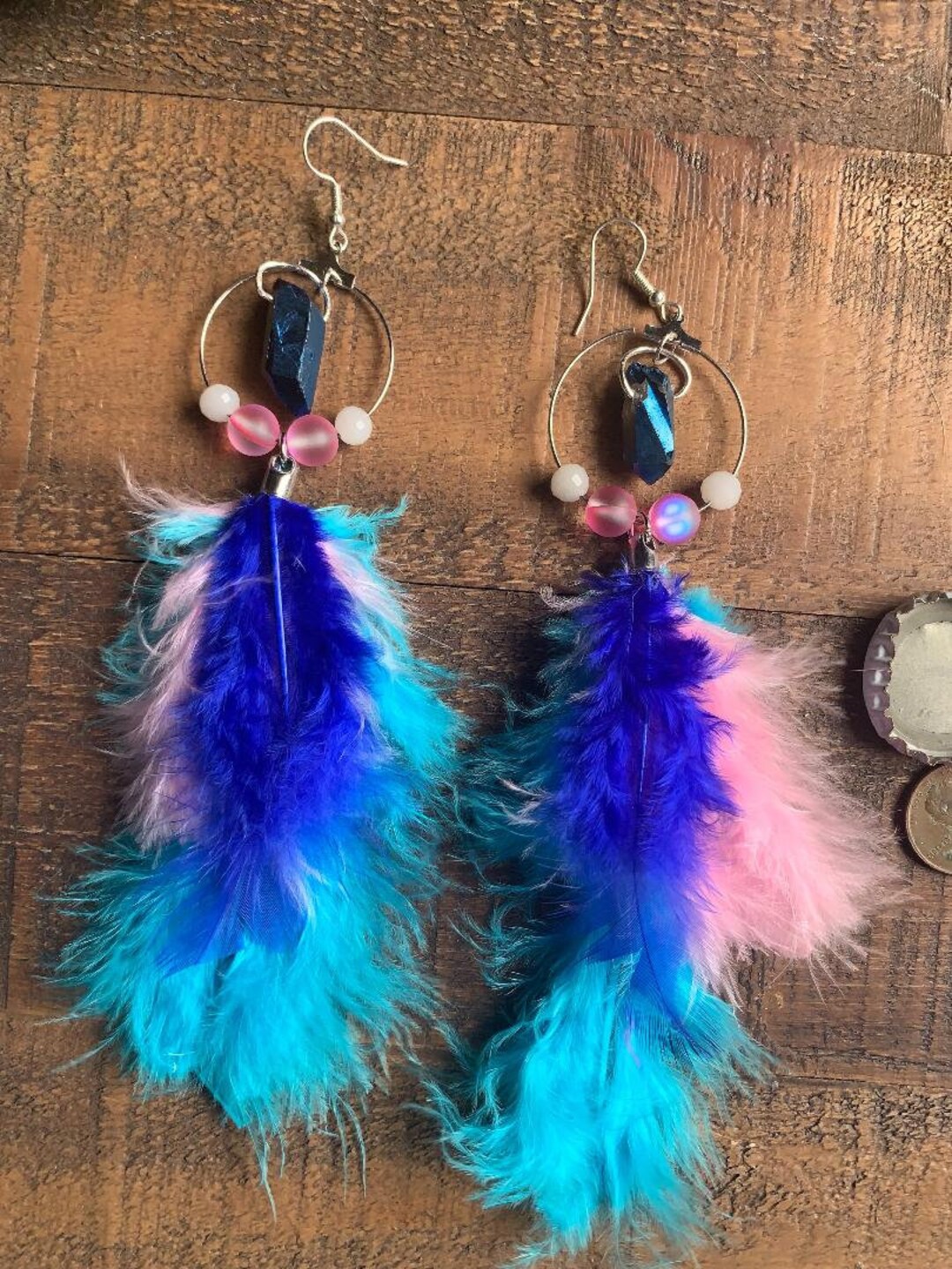 The Amy Nicole Handmade Natural Feather Earrings Drop Earrings - Etsy
