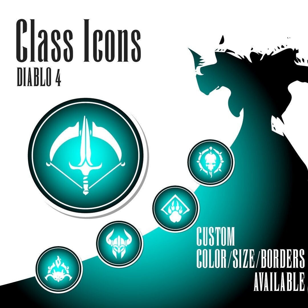 Light Blue | DIABLO 4 CLASS ICONS | Discord Badges + Emotes - Etsy