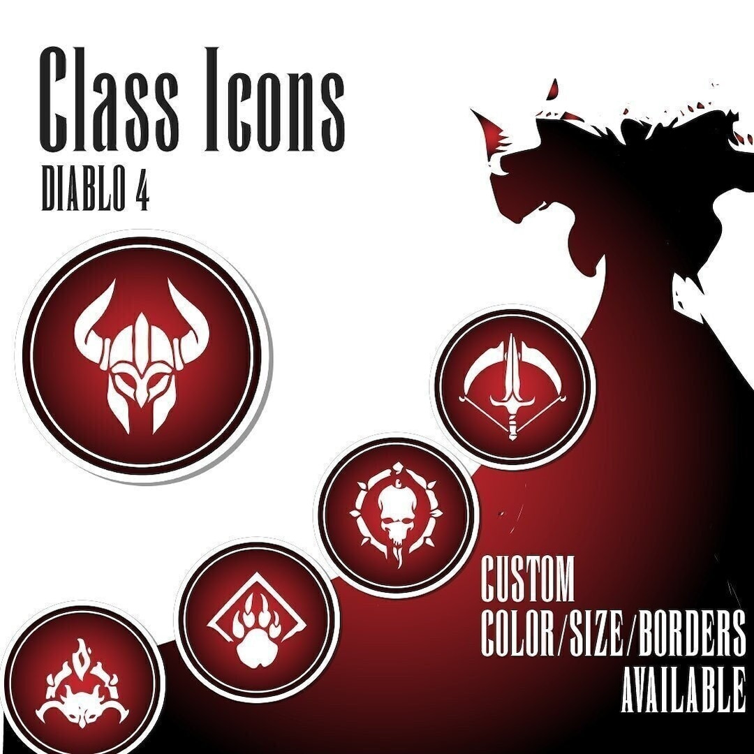 Red | DIABLO 4 CLASS ICONS | Discord Badges + Emotes - Etsy