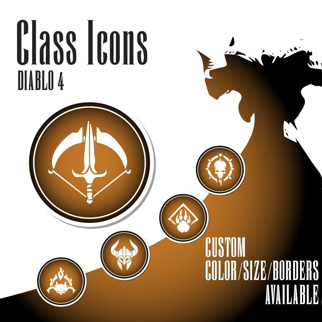 Orange | DIABLO 4 CLASS ICONS | Discord Badges + Emotes - Etsy
