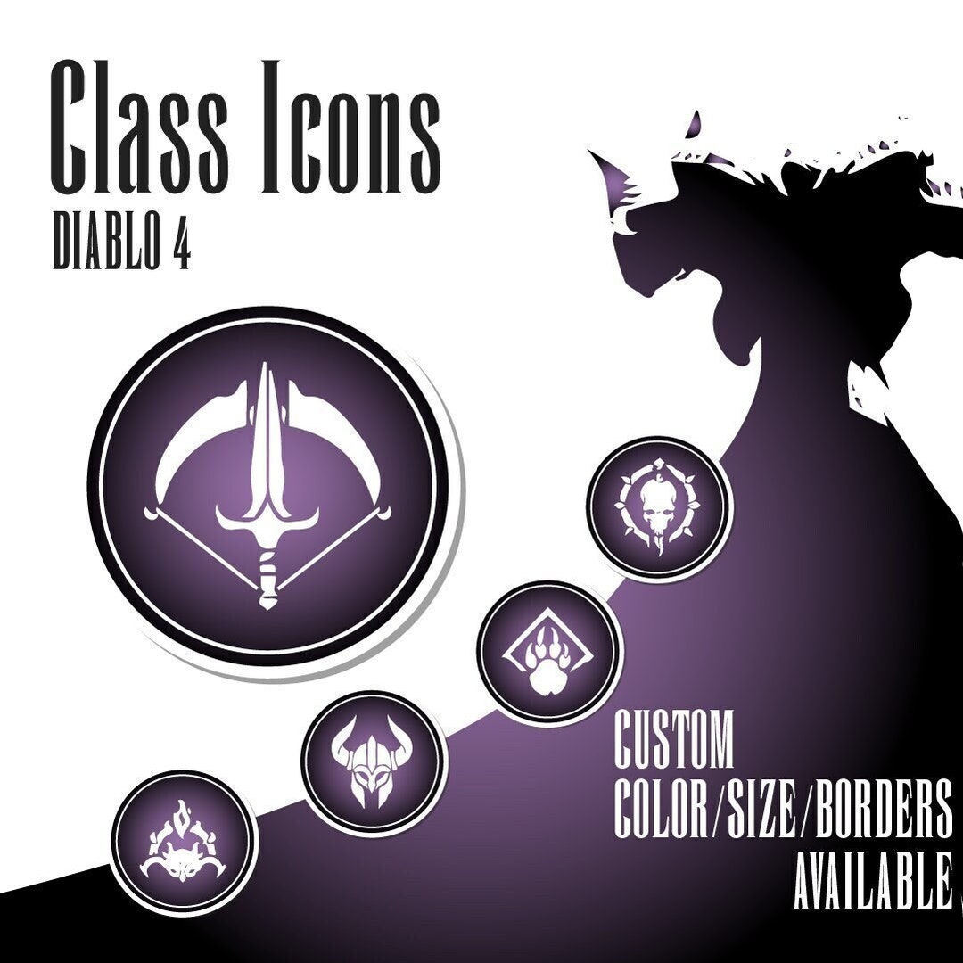 Purple | DIABLO 4 CLASS ICONS | Discord Badges + Emotes - Etsy