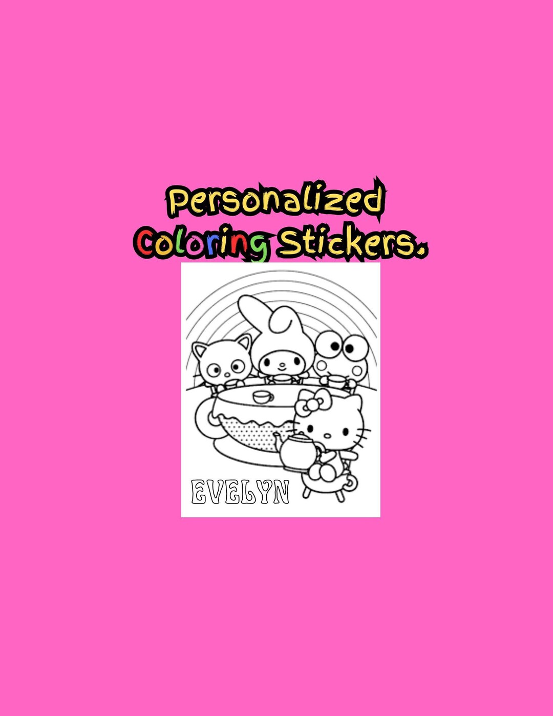 Customized Coloring Stickers Custom Coloring Stickers Party - Etsy