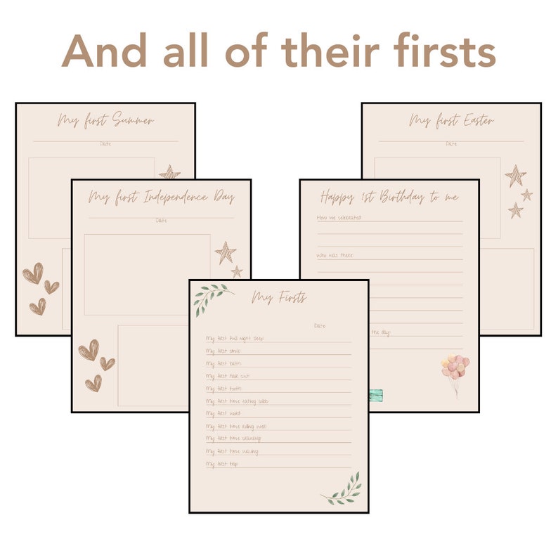 Baby Book, Printable Baby Book Pages, Baby Memory Book, Baby Book First ...