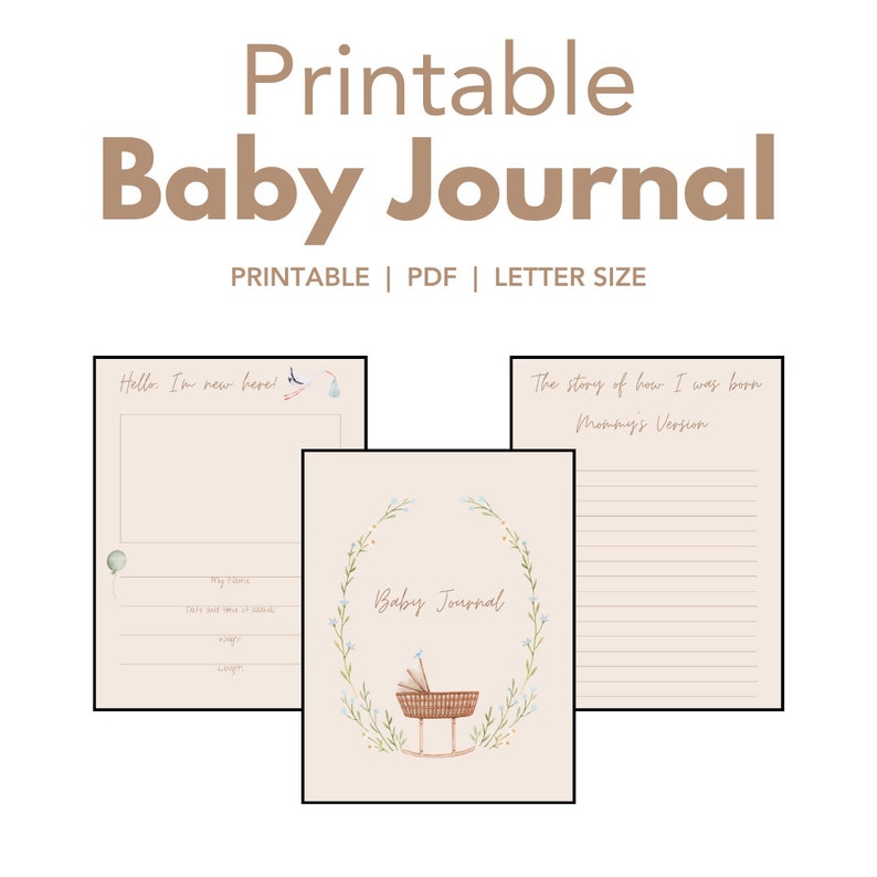 Baby Book, Printable Baby Book Pages, Baby Memory Book, Baby Book First ...