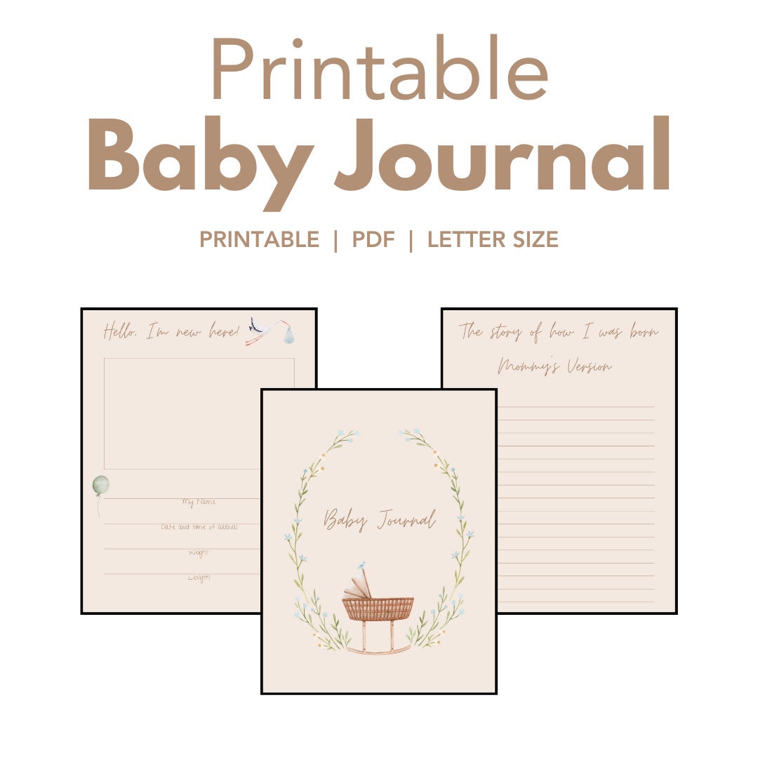 Baby Book, Printable Baby Book Pages, Baby Memory Book, Baby Book First ...