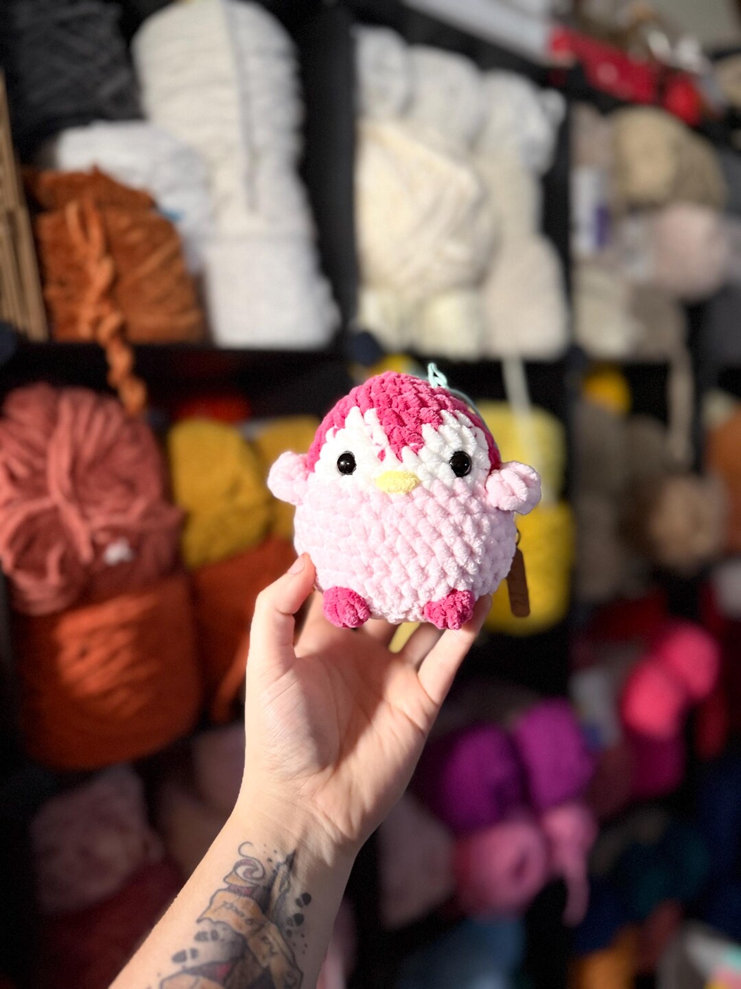 Pink Penguin Stuffie, Plushie, Small, READY TO SHIP finished Item - Etsy