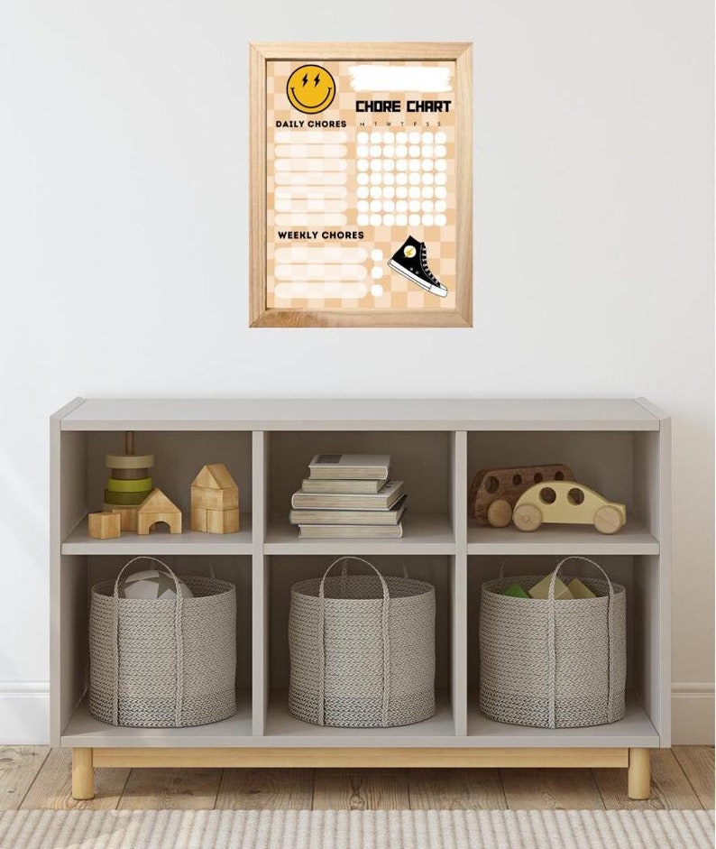 Printable Boho Boys Chore Chart Customizable Kids Responsibility ...
