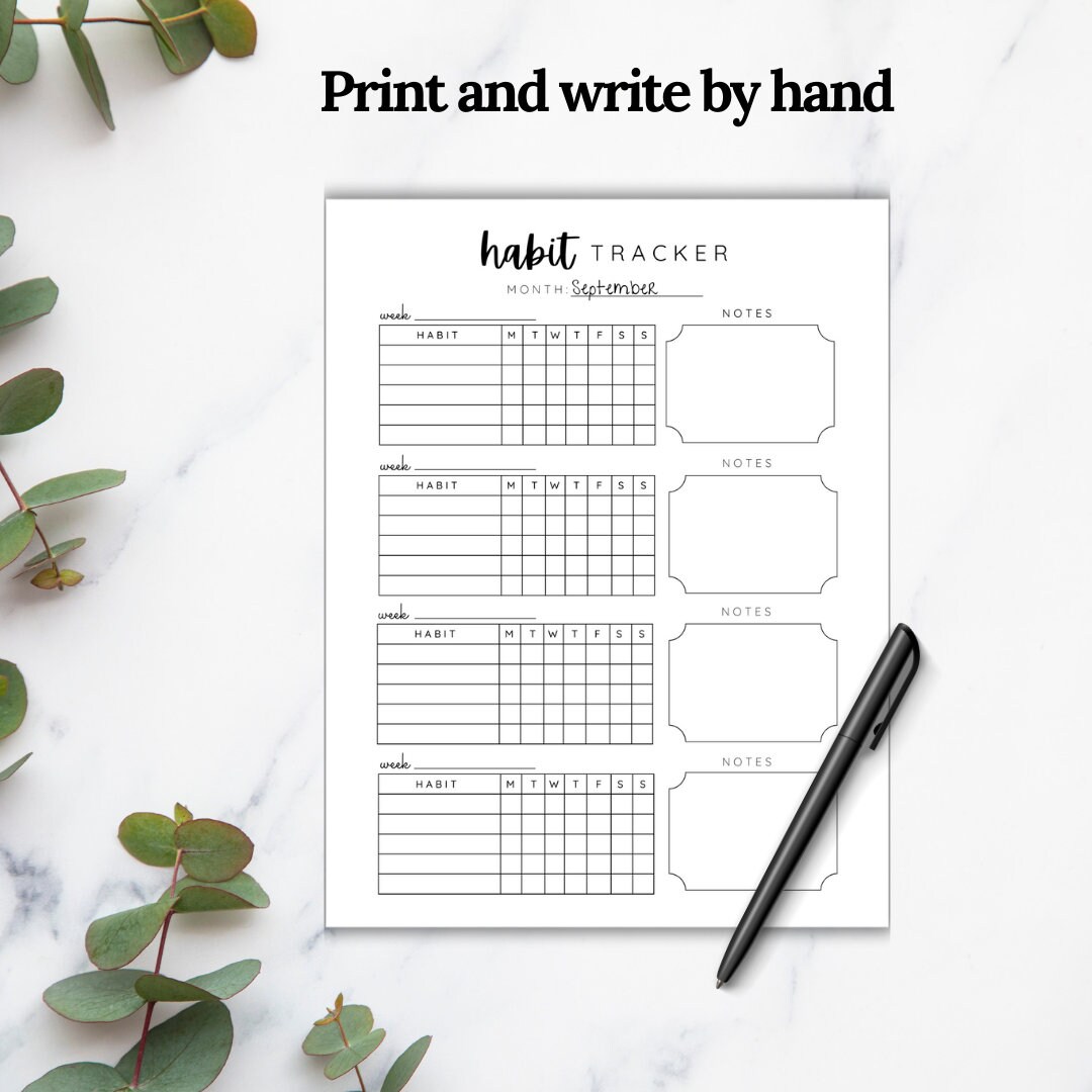Habit Tracker Printable Monthly Habit Tracker Monthly - Etsy