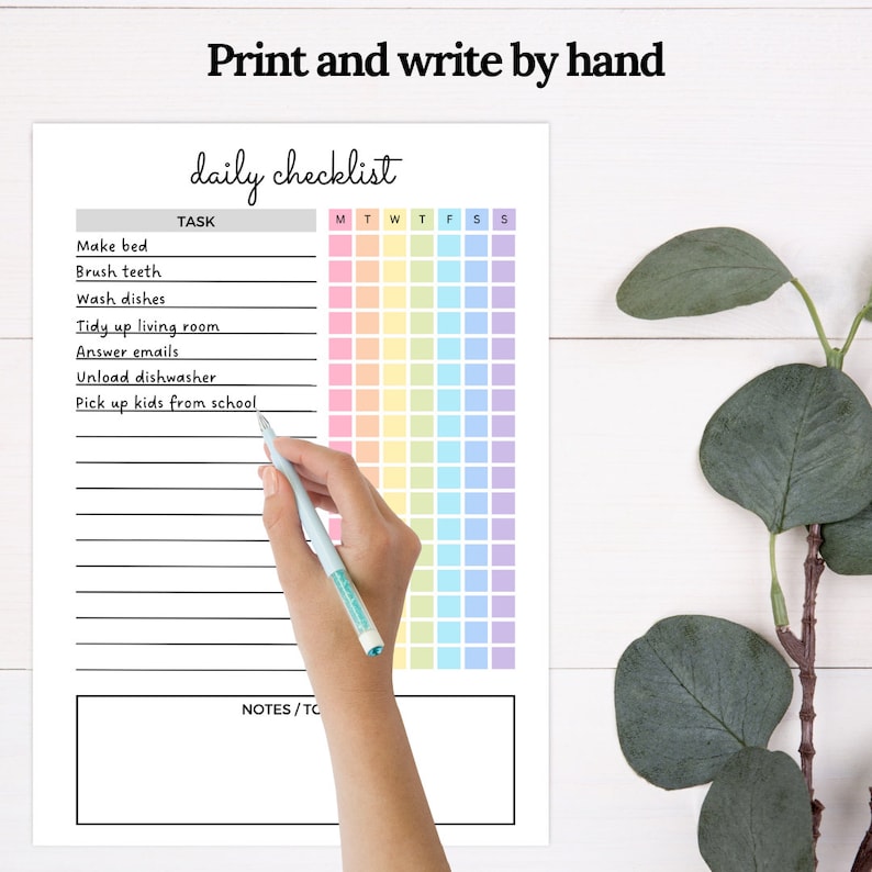 Daily Checklist Daily Routine Daily Checklist Planner Project Planner ...