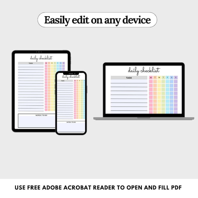 Daily Checklist Daily Routine Daily Checklist Planner Project Planner ...