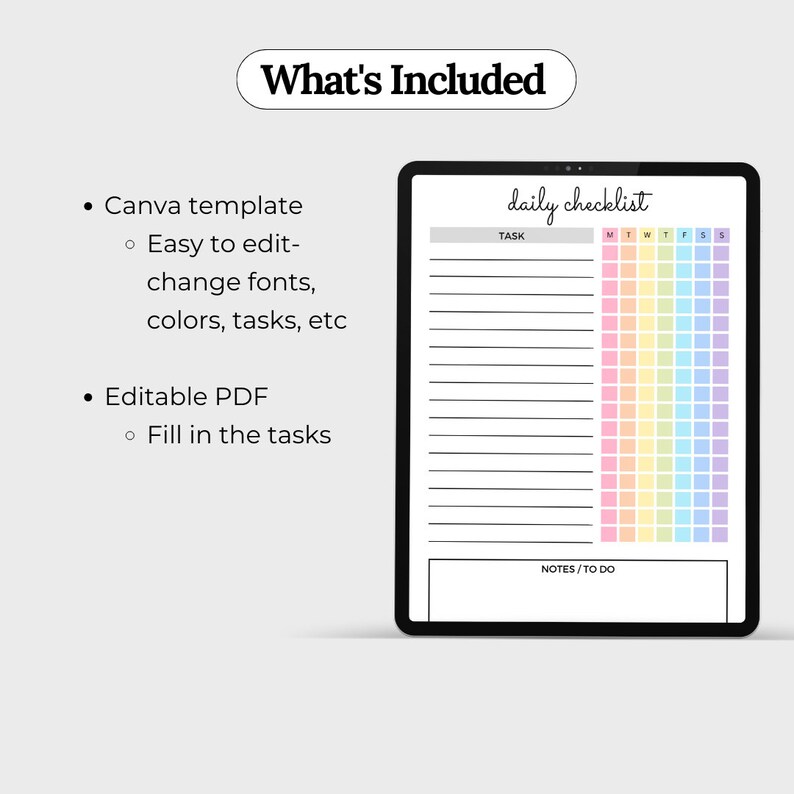 Daily Checklist Daily Routine Daily Checklist Planner Project Planner ...