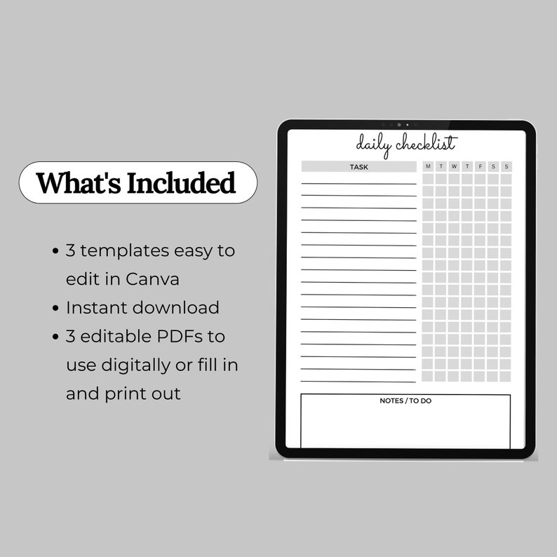 Daily Checklist | Daily Routine | Daily Checklist Planner | Project ...