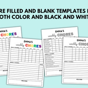 Kids Chore Chart | Customized Chore Chart | Kids Routine Chart | Chore ...