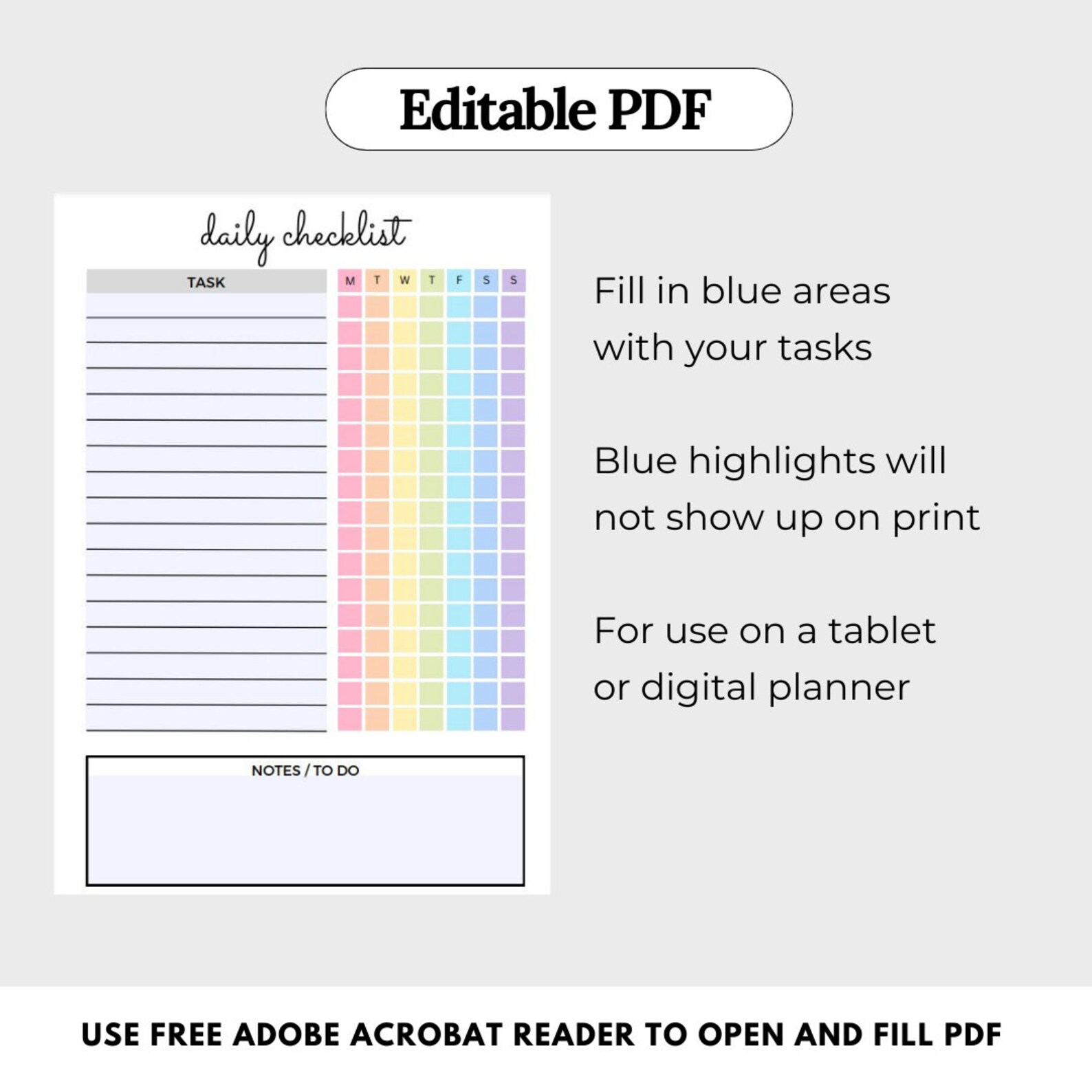 Daily Checklist Daily Routine Daily Checklist Planner Project Planner ...