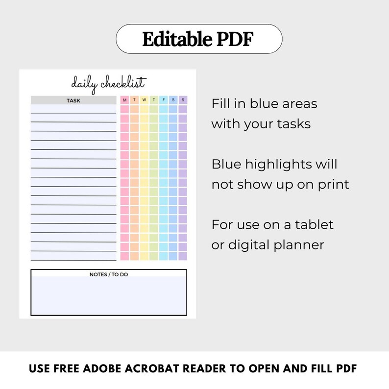 Daily Checklist Daily Routine Daily Checklist Planner Project Planner ...