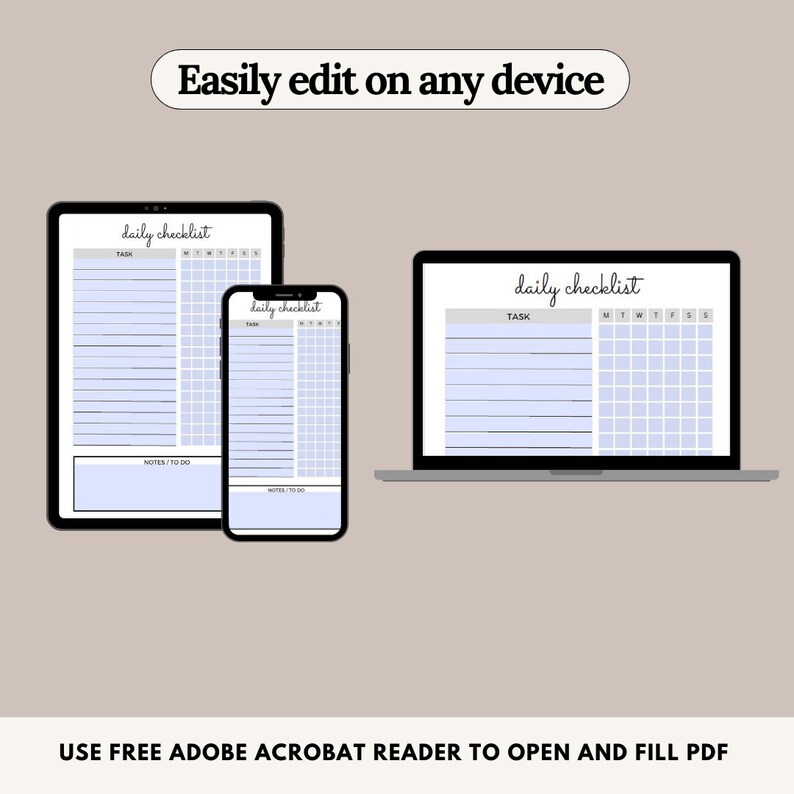 Daily Checklist | Daily Routine | Daily Checklist Planner | Project ...