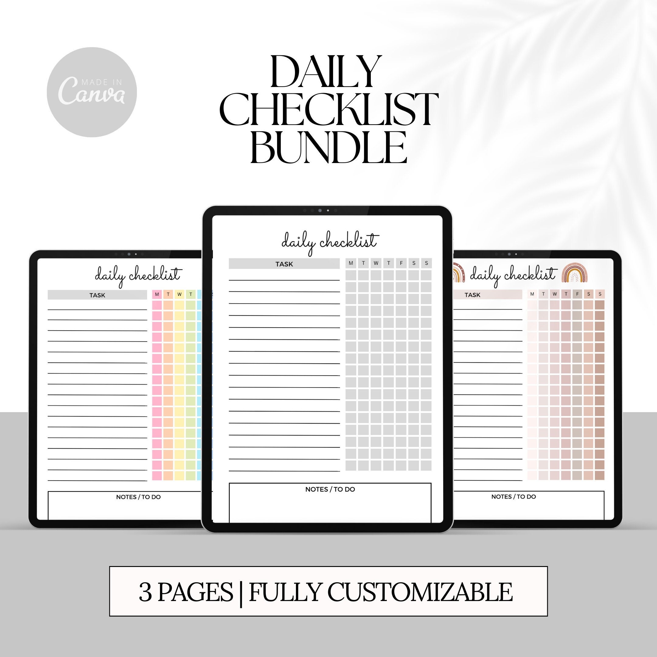 Daily Checklist | Daily Routine | Daily Checklist Planner | Project ...