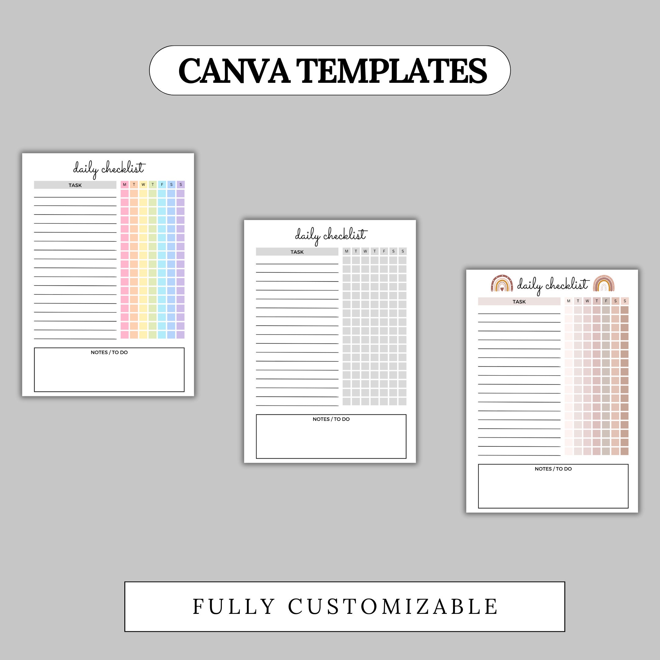 Daily Checklist | Daily Routine | Daily Checklist Planner | Project ...