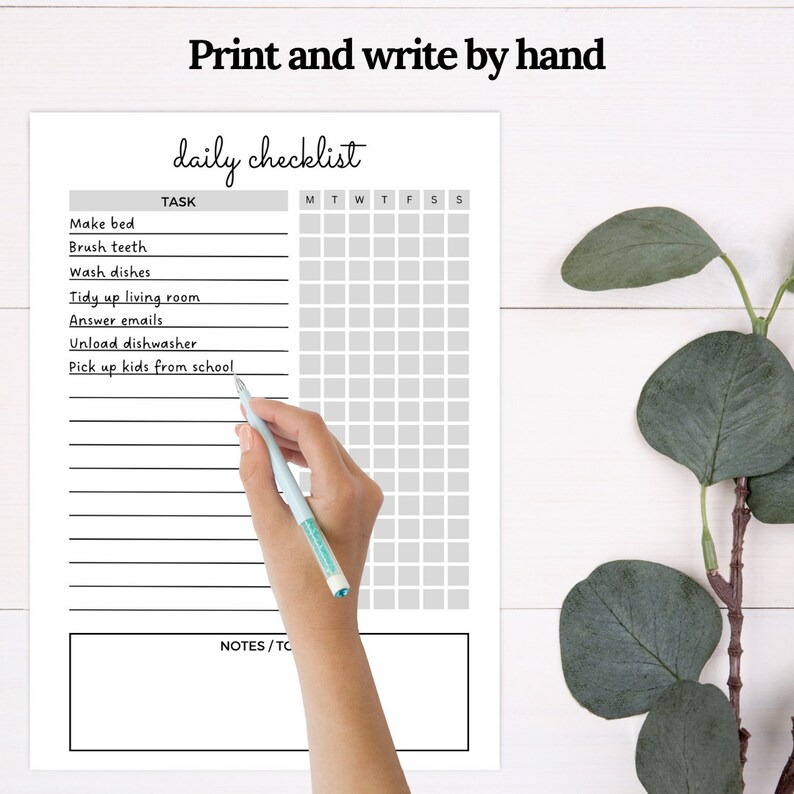 Daily Checklist | Daily Routine | Daily Checklist Planner | Project ...