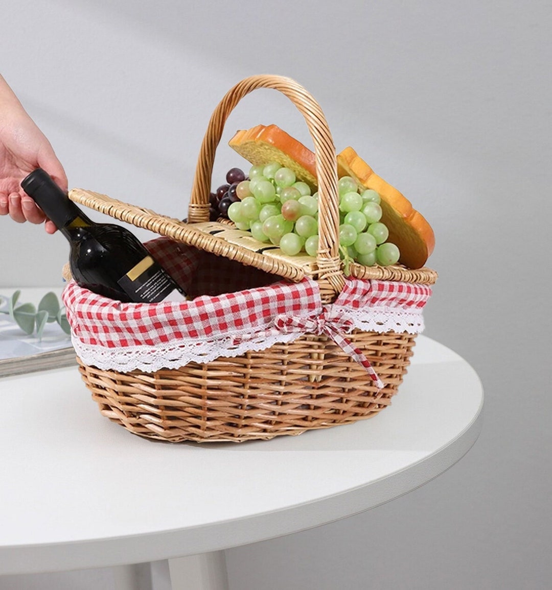 Wicker Basket Picnic Basket Camping Gift Basket Wicker - Etsy