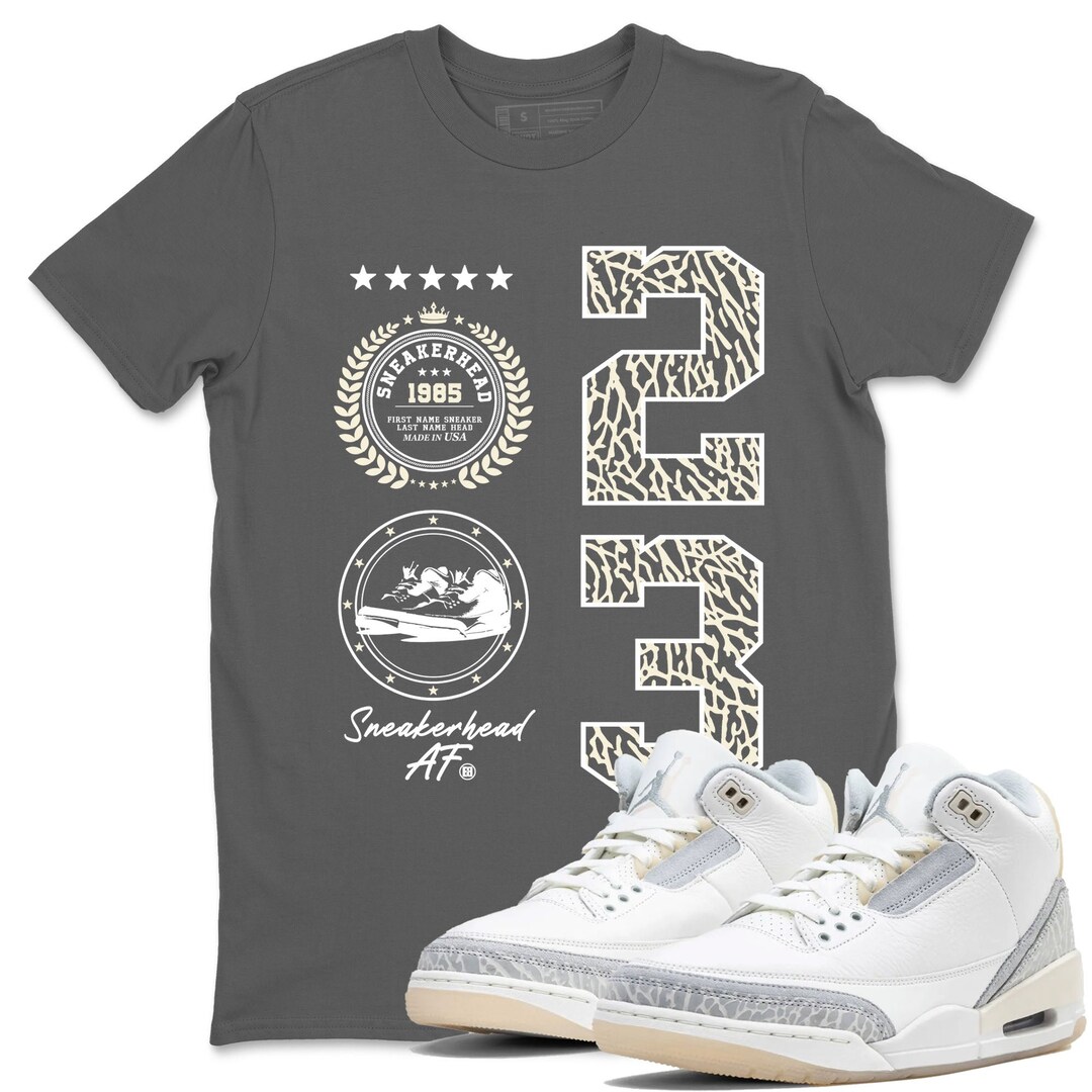 Sneaker Emblem Sneaker Tee - Shirt to Match Jordans 3s Craft Ivory - Etsy