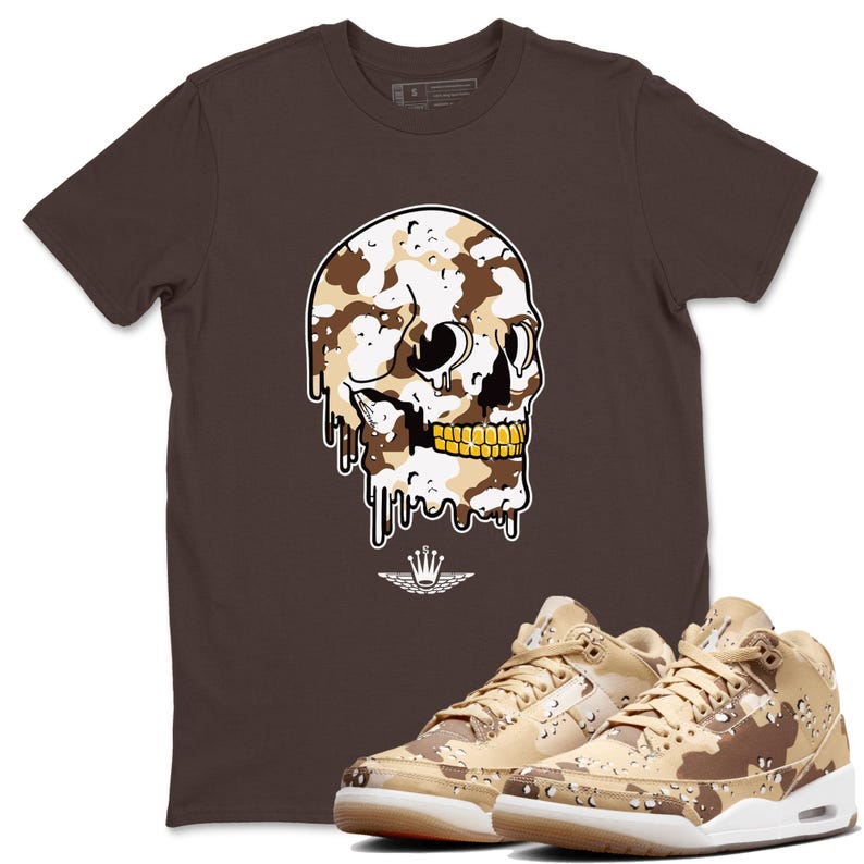 Dripping Camo Skull Sneaker Tee Casual Unisex Cotton Sneaker T-shirt to ...