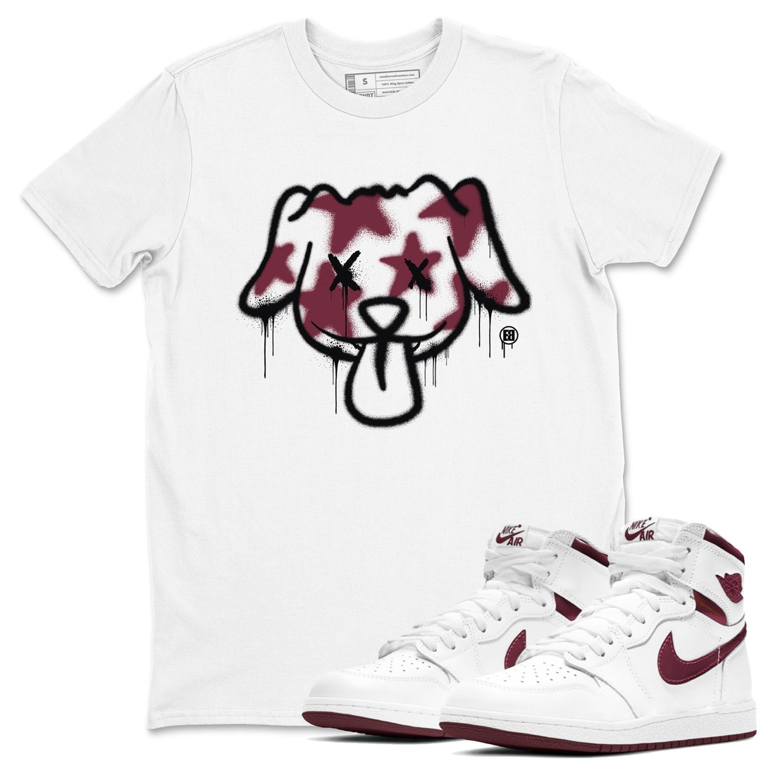 Graffiti Dog - Sneaker Shirts to Match Jordans AJ1 Metallic Burgundy - Etsy