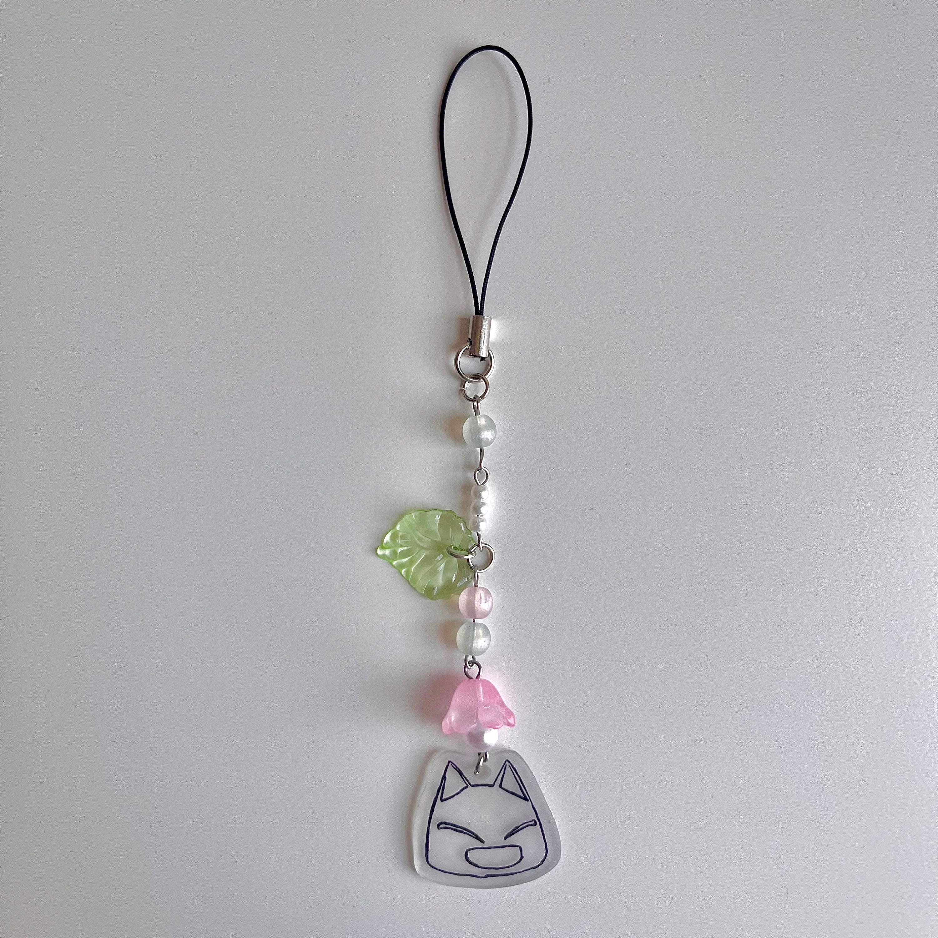 Toro Inoue and Kuro Cat Beaded Phone Charm / Kawaii Keychain ...