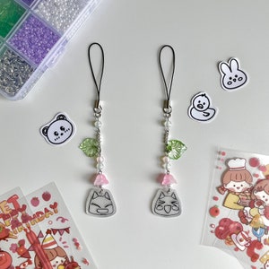 Toro Inoue and Kuro Cat Beaded Phone Charm / Kawaii Keychain ...