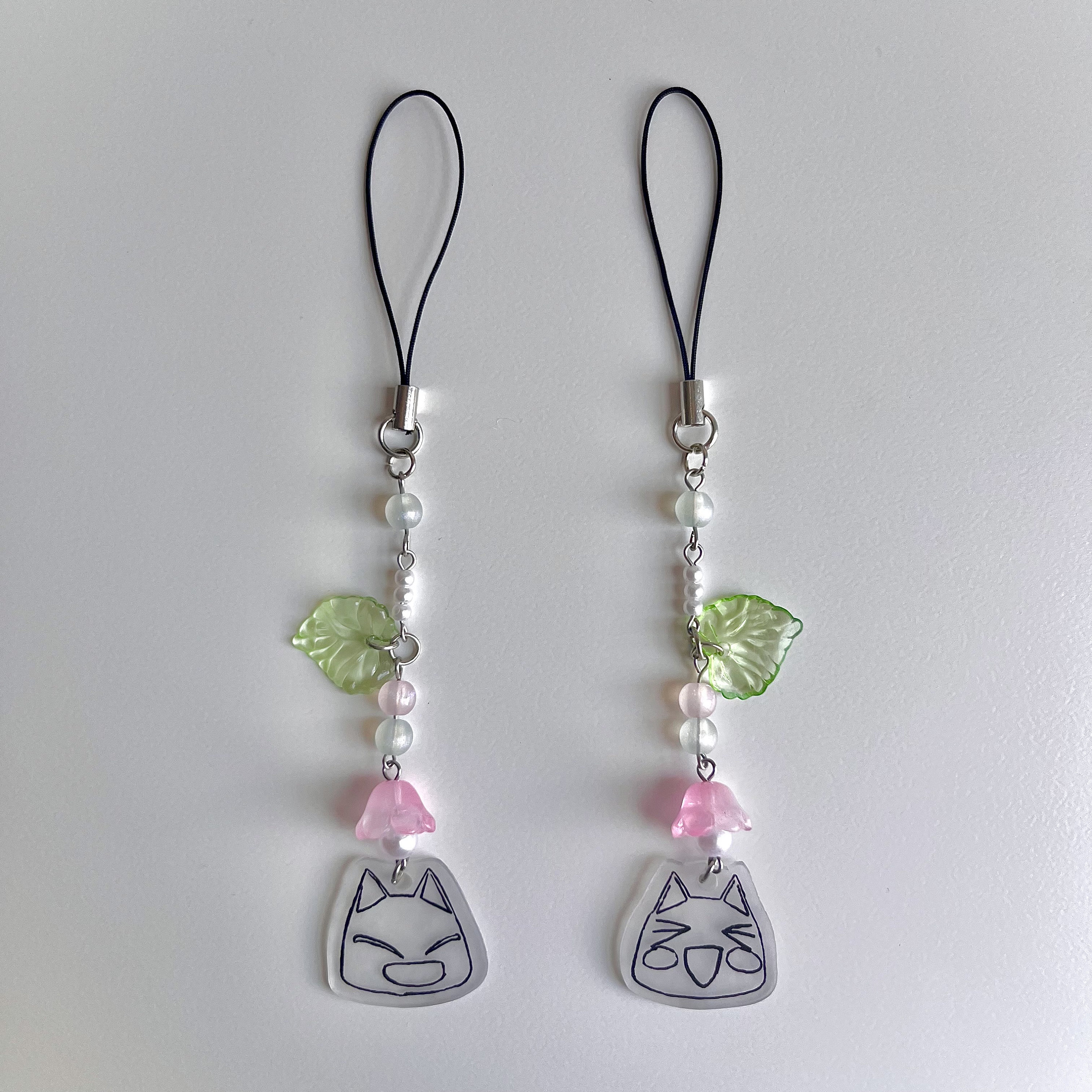 Toro Inoue and Kuro Cat Beaded Phone Charm / Kawaii Keychain ...