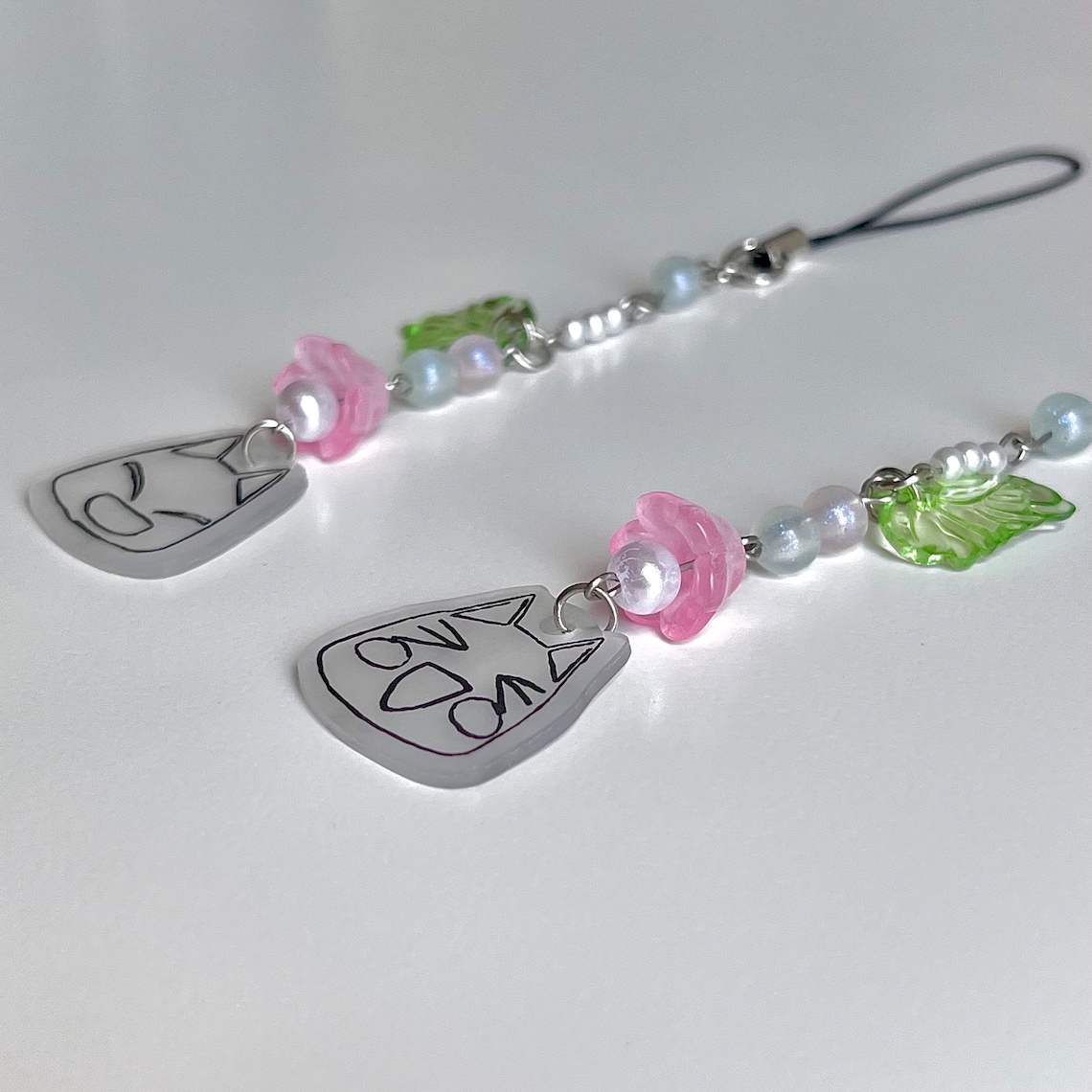 Toro Inoue and Kuro Cat Beaded Phone Charm / Kawaii Keychain ...