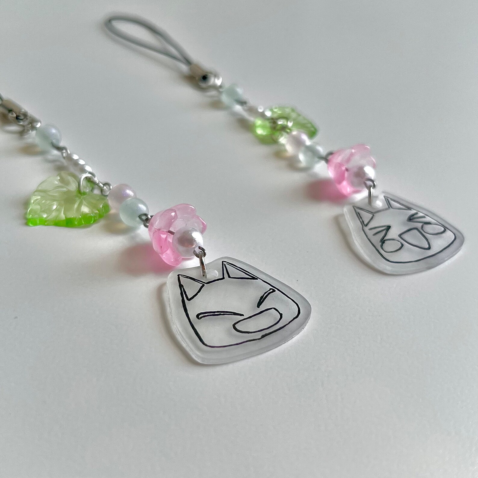 Toro Inoue and Kuro Cat Beaded Phone Charm / Kawaii Keychain ...