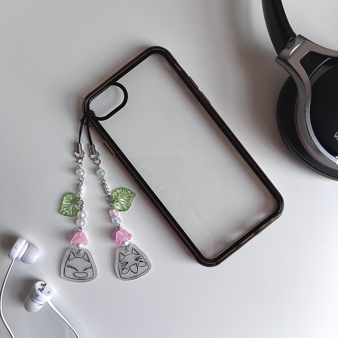 Toro Inoue and Kuro Cat Beaded Phone Charm / Kawaii Keychain ...