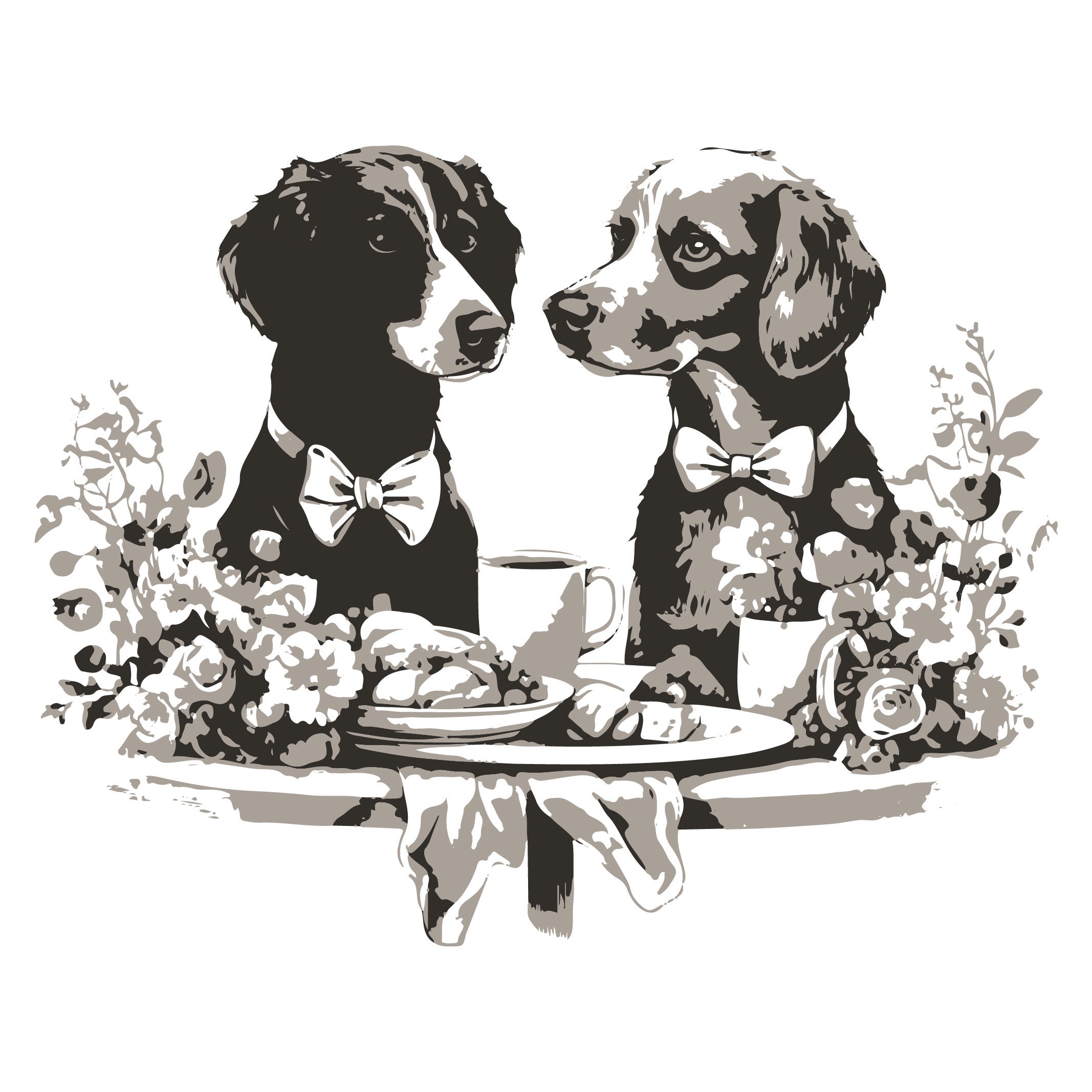 Dogs on A Date Cute Dogs Dog SVG Files for Cricut SVG File - Etsy