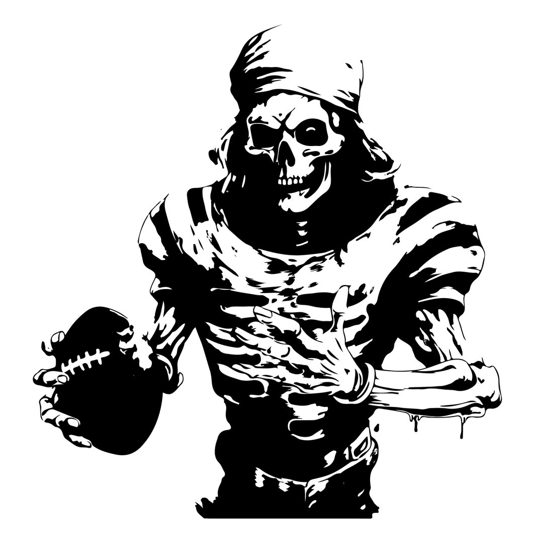 Football Player Skeleton Halloween Zombie Retro Style Dude - Etsy