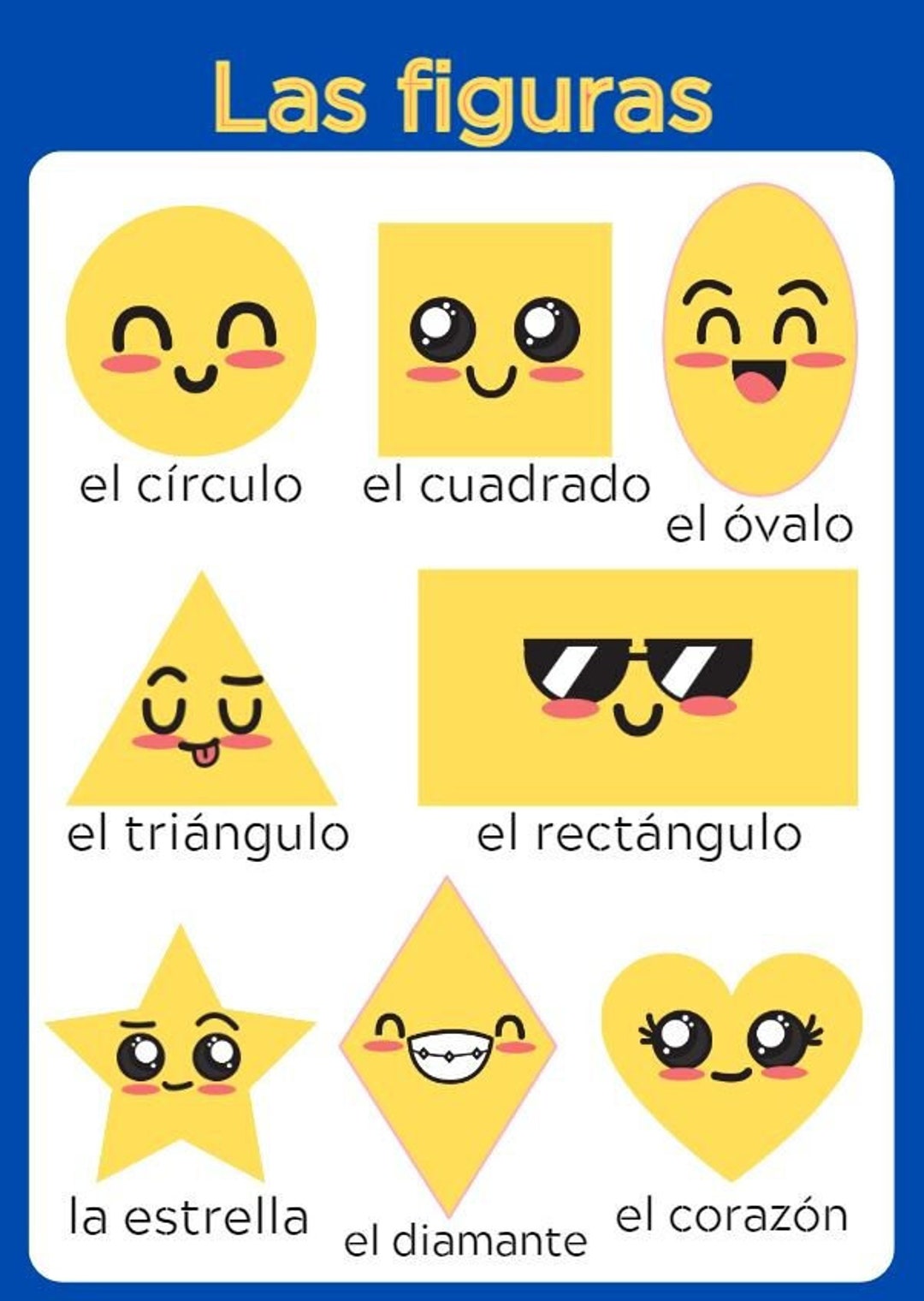 Poster Size Bilingual Shape Sheets 8.5x11in in English and - Etsy