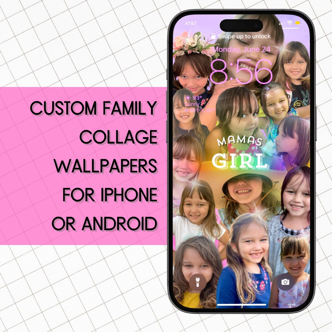 CUSTOM Family Collage Wallpapers for iPhone or Android. Fun Cute ...