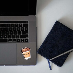 Cute Cup of Coffee Sticker / Laptop Sticker / Water Bottle Sticker ...