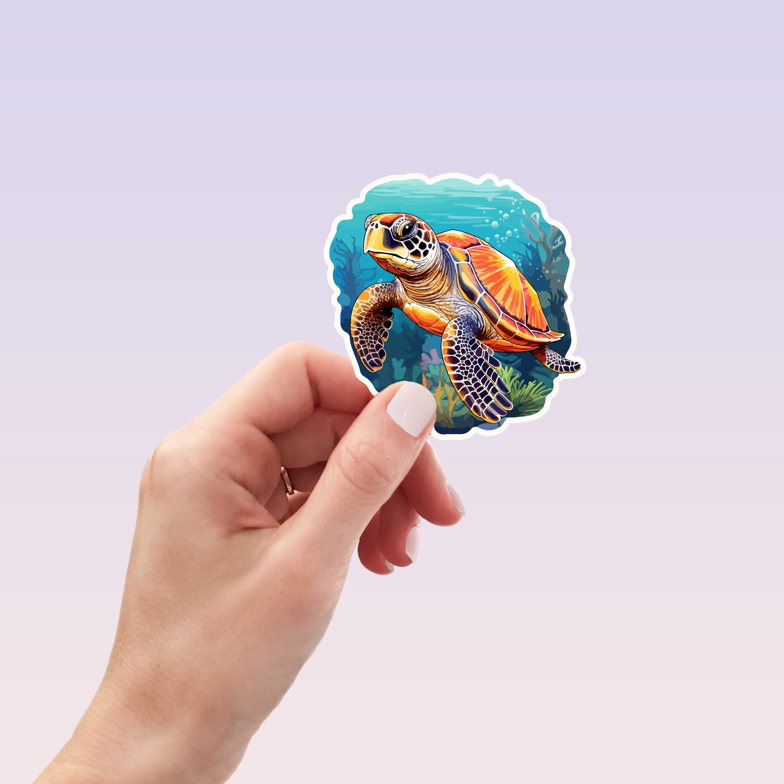 Sea Turtle Sticker / Laptop Sticker / Water Bottle Sticker / Waterproof ...
