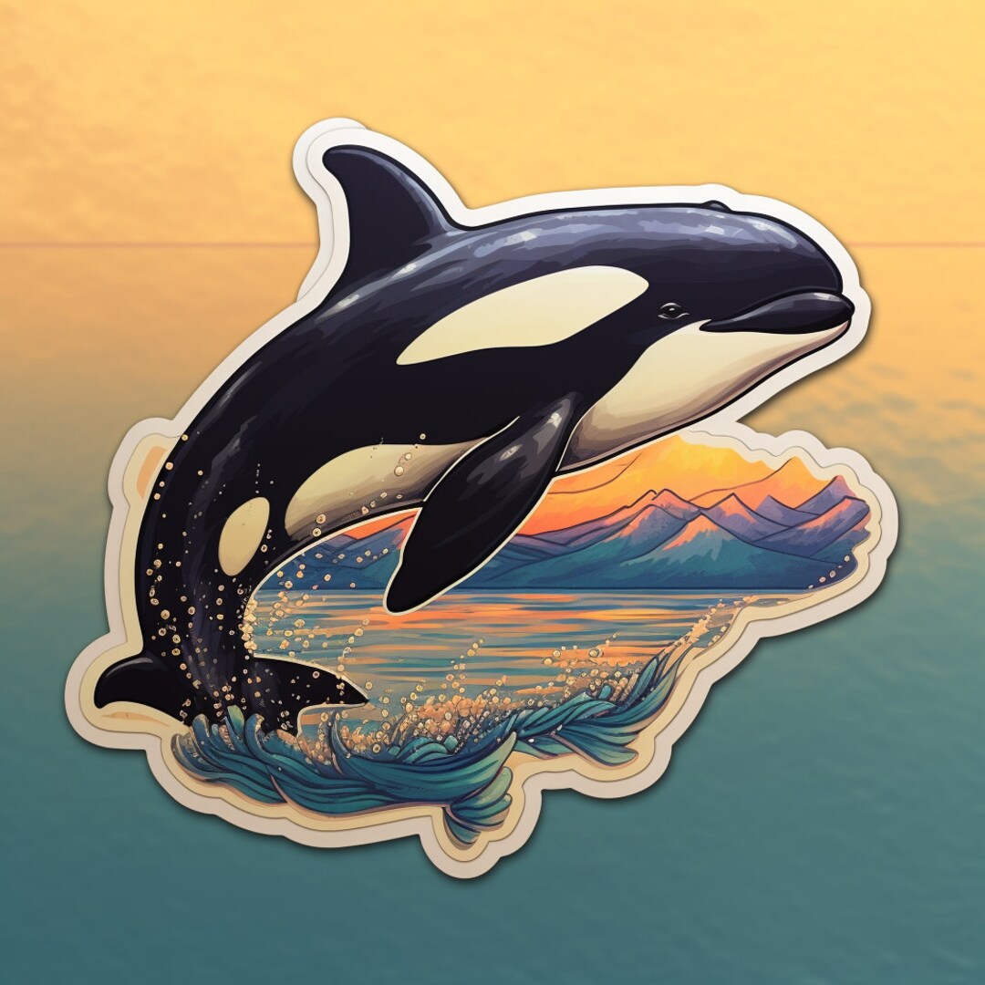 Orca Killer Whale Vinyl Sticker / Laptop Sticker / Water Bottle Sticker ...