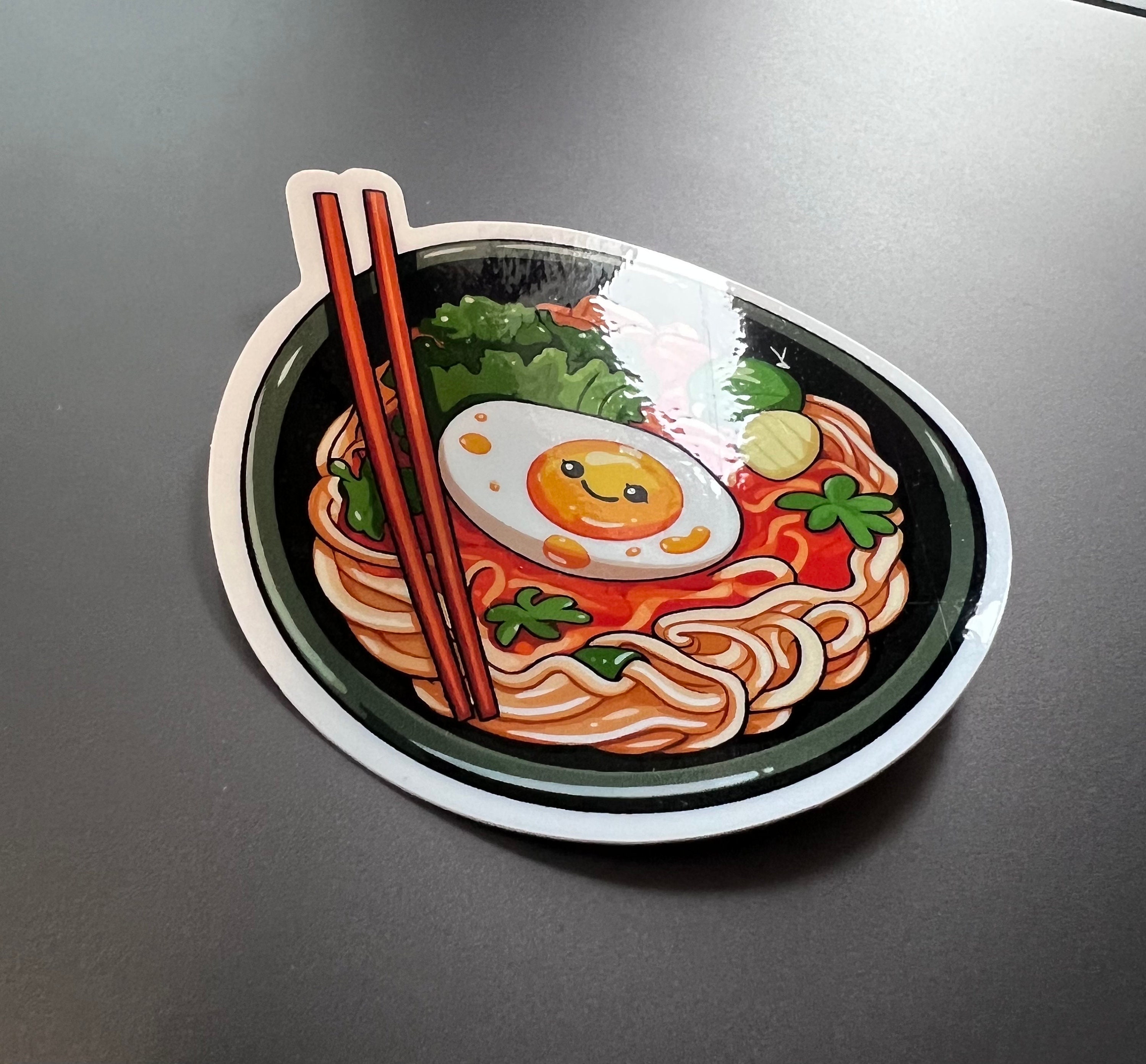 Cute Bowl of Ramen Vinyl Sticker / Laptop Sticker / Water Bottle ...