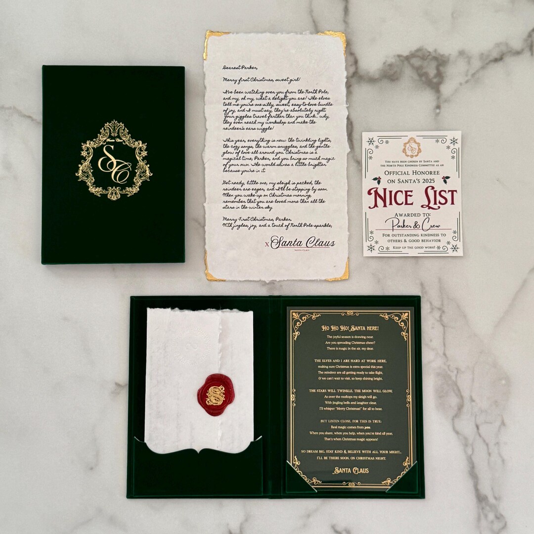 Luxury Personalized Letter From Santa With GREEN Velvet Heirloom ...