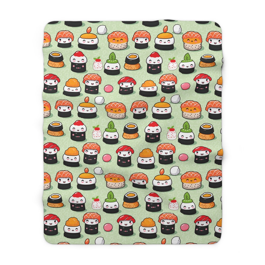 Chibi Sushi and Sashimi Japanese Style Art Premium Sherpa - Etsy