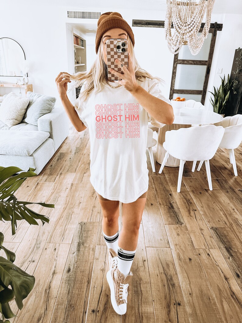 Ghost Him White Tee - Etsy