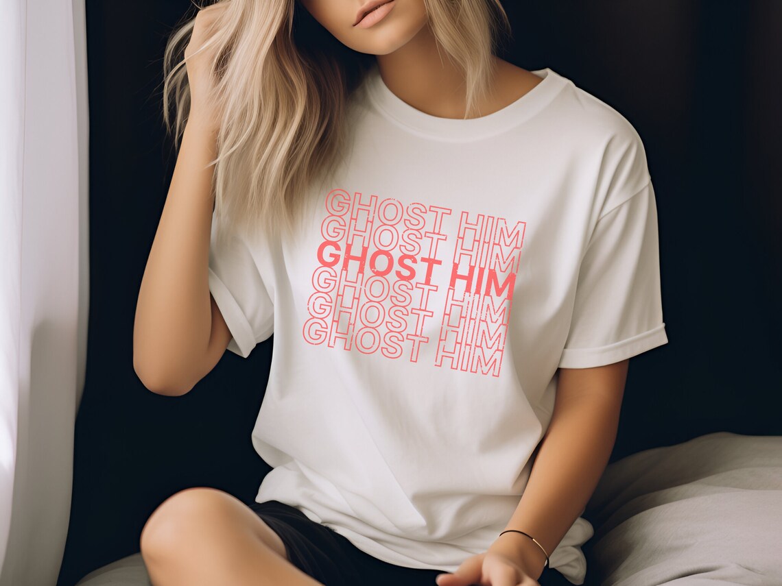 Ghost Him White Tee - Etsy