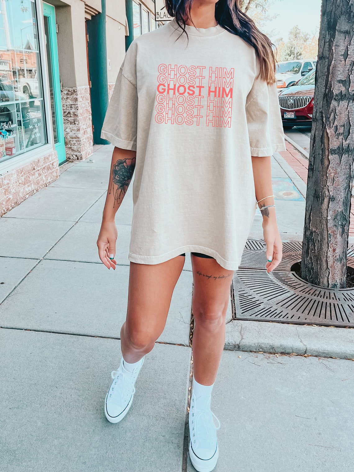 Ghost Him White Tee - Etsy